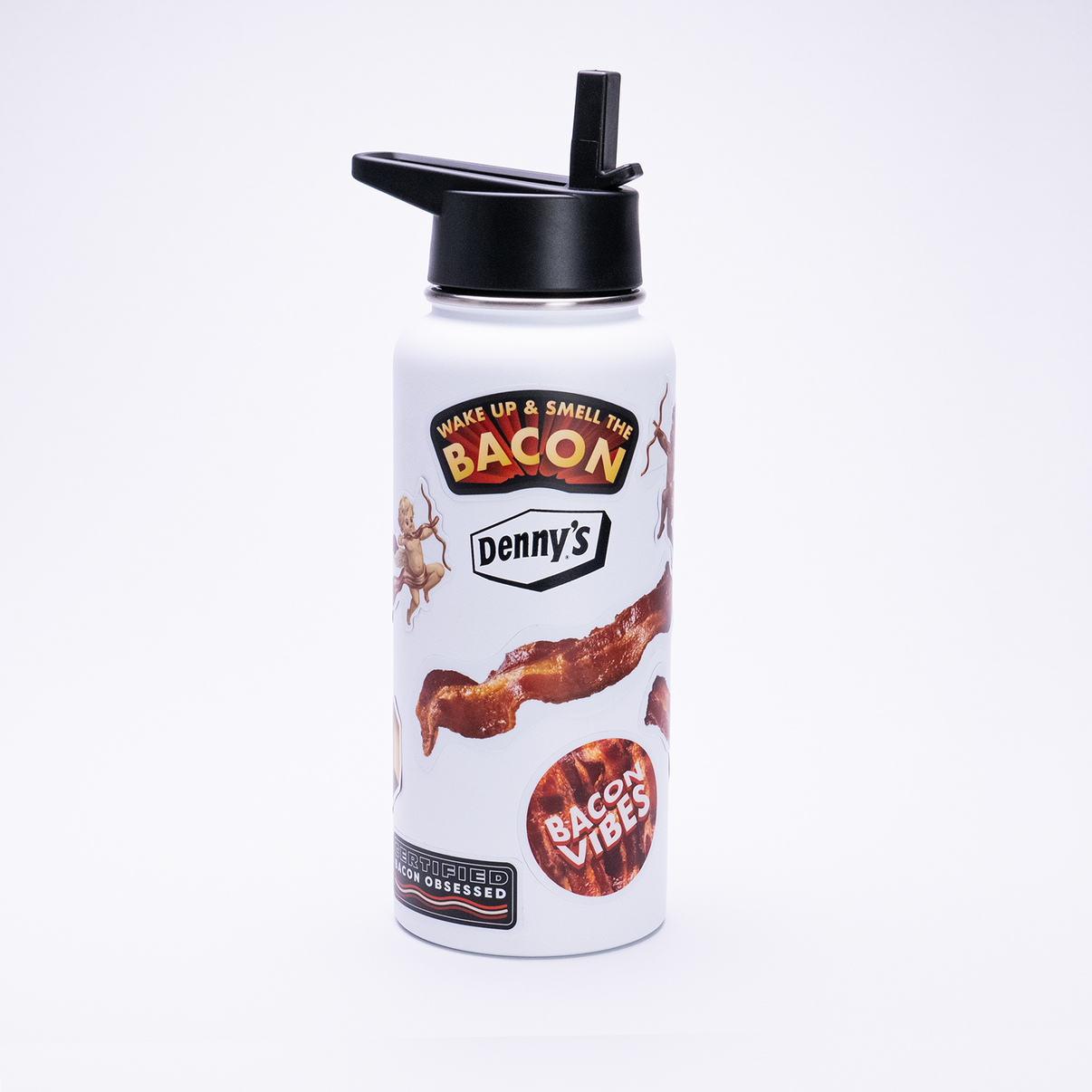 Baconalia Water Bottle + Sticker Set – Denny's Diner Drip
